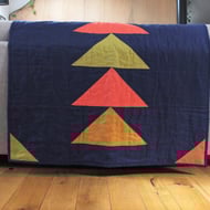 Multicolour linen patchwork quilt 120cm x 100cm - Folksy