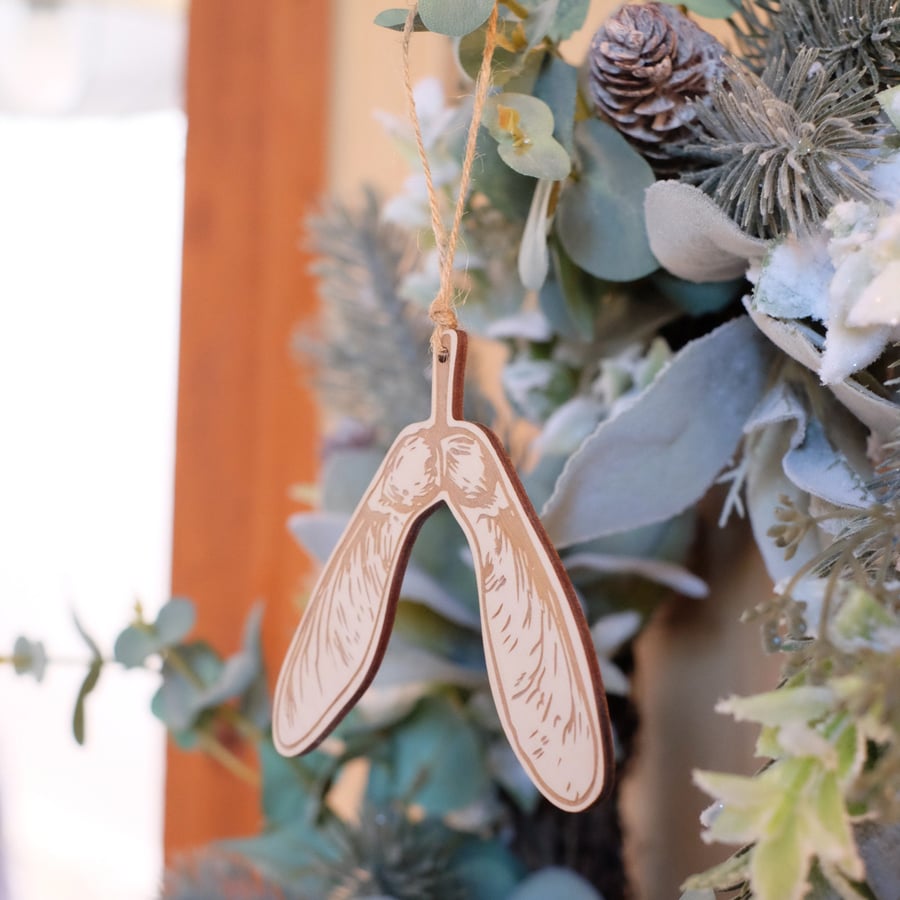 Plywood Sycamore Seed Decoration - Folksy