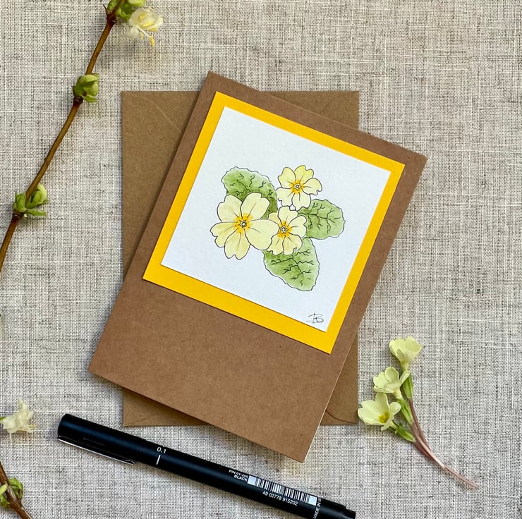 Card, pretty blank card with ink and watercolou... - Folksy