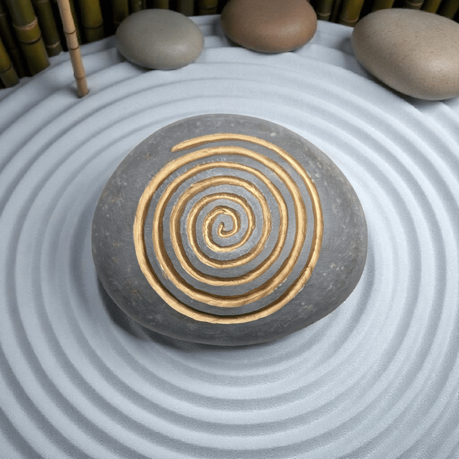 Carved Gold spiral meditation Aid, Reiki chakra... - Folksy