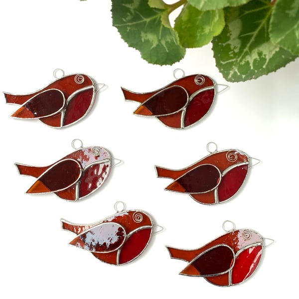 Stained Glass Robin Suncatcher - Handmade Windo... - Folksy