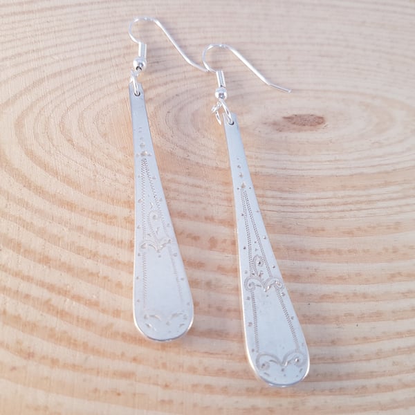 Upcycled Silver Plated Swirl Spoon Handle Drop ... - Folksy