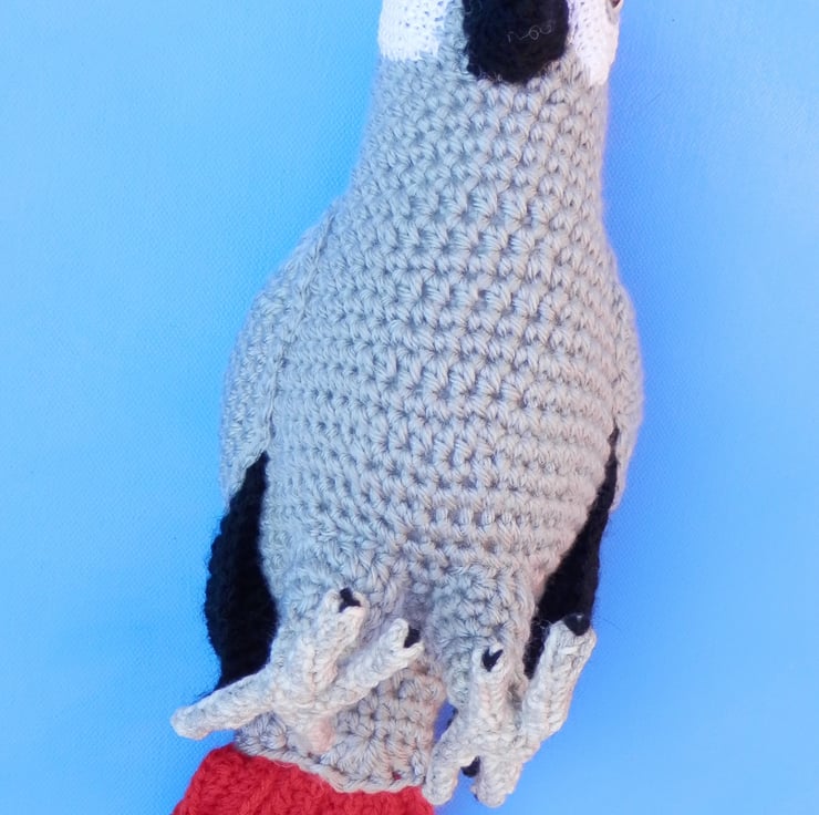 Crochet Pattern for African Grey Parrot UK crochet - Folksy