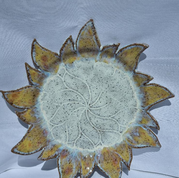 Handcrafted Ceramic Sunburst Blossom: Sunflower... - Folksy