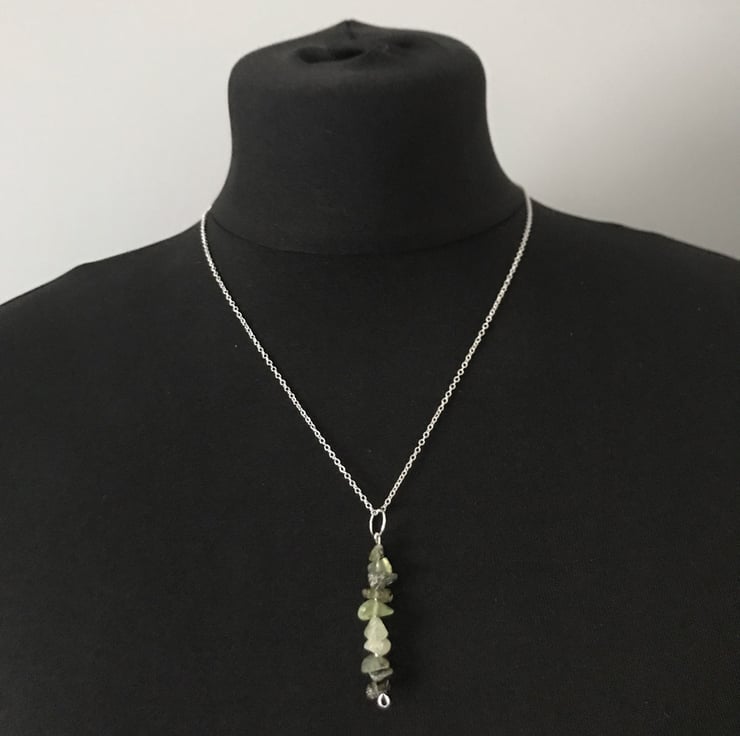 Beaded Gemstone Chip Pendant Necklace - Folksy