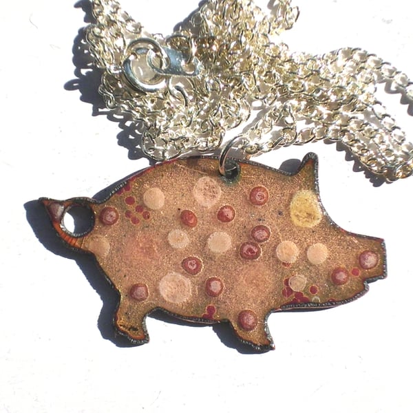 large pig pendant - beaded - Folksy