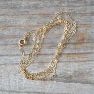 Solid 9ct Yellow Gold Diamond Cut Trace Chain - Folksy