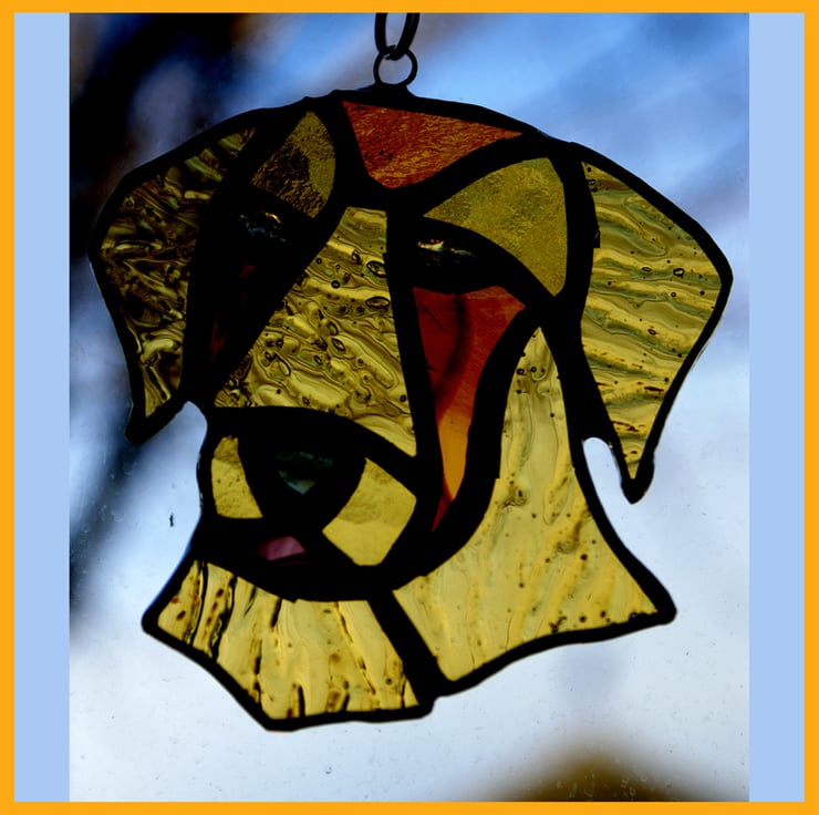 Golden Retriever Suncatcher Stained Glass Labr... - Folksy