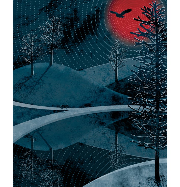 Midnight Sun Illustrated Art Print - Folksy