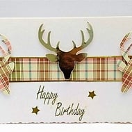Scottish Tartan Stag Happy Birthday Handmade Gr... - Folksy