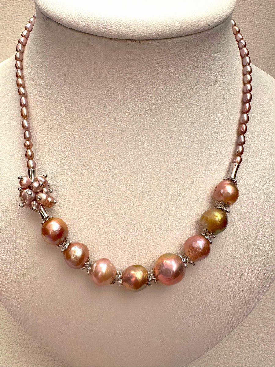 Baroque Purple Freshwater Pearl Necklace - Folksy