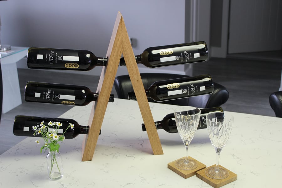 Handcrafted Oak Wine Ladder - Folksy