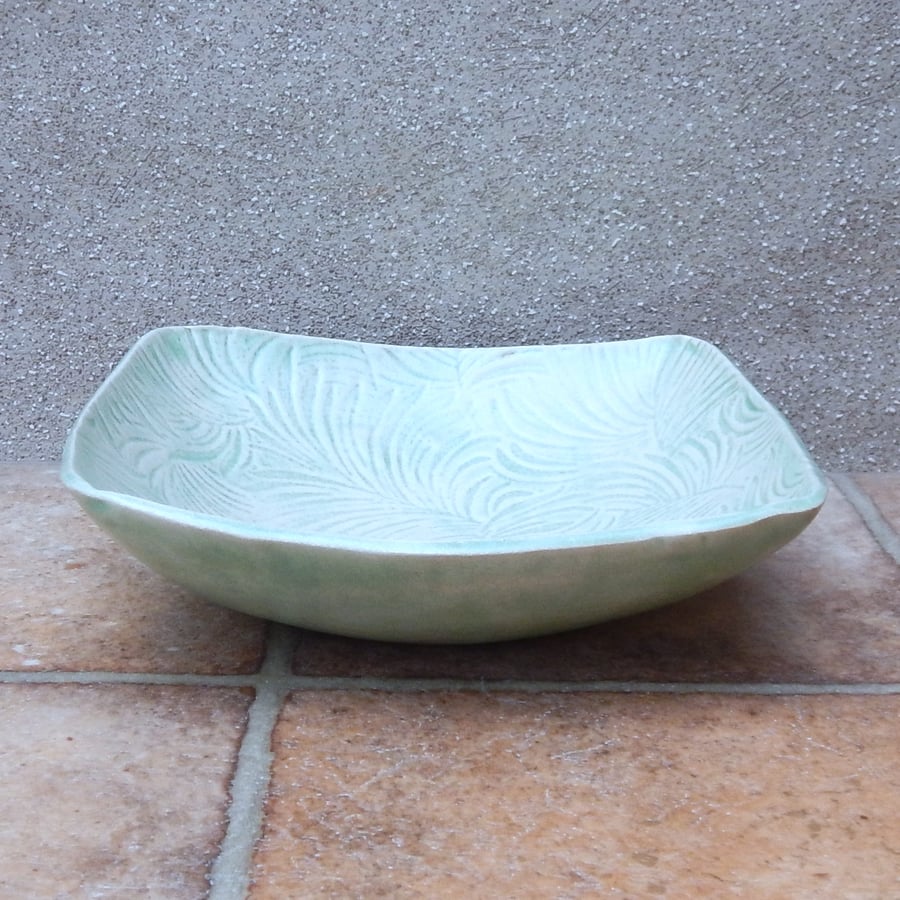 Serving dish fruit bowl in textured stoneware ... - Folksy