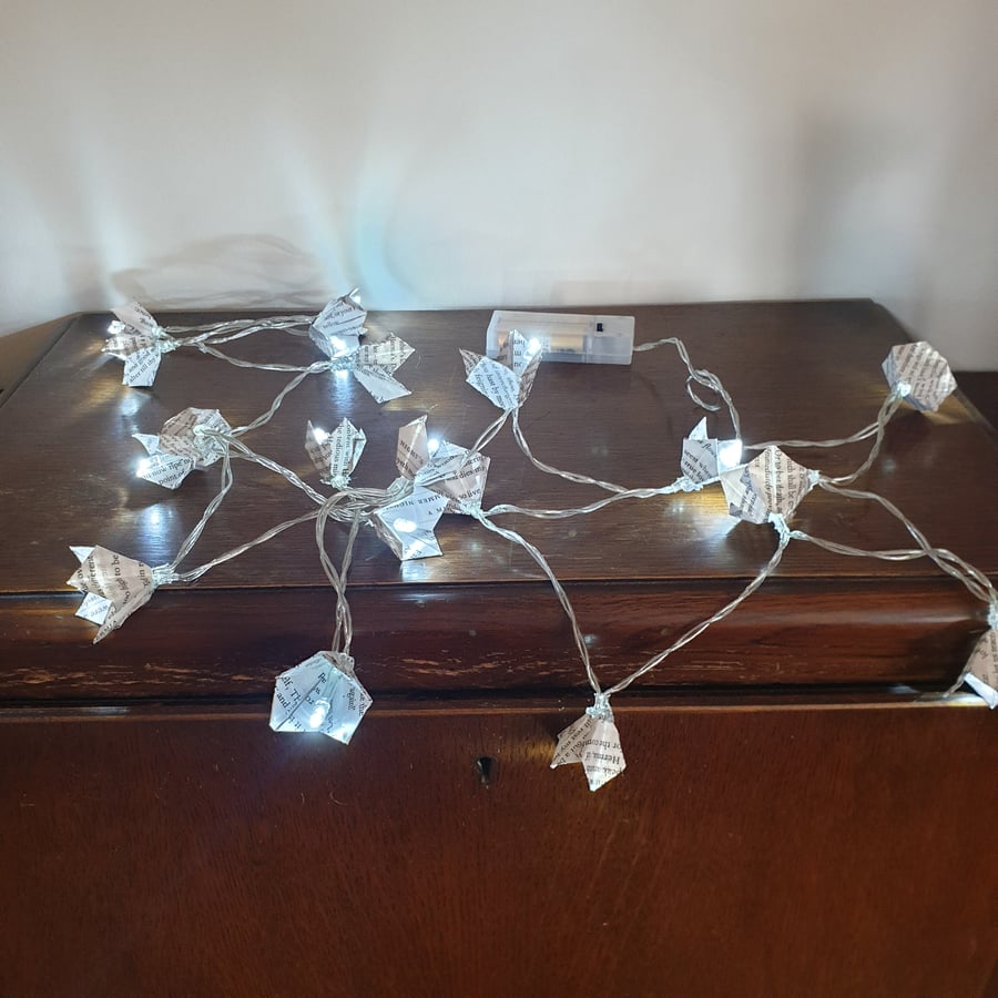Book Page Origami Fairy Lights, Literary Weddin... - Folksy
