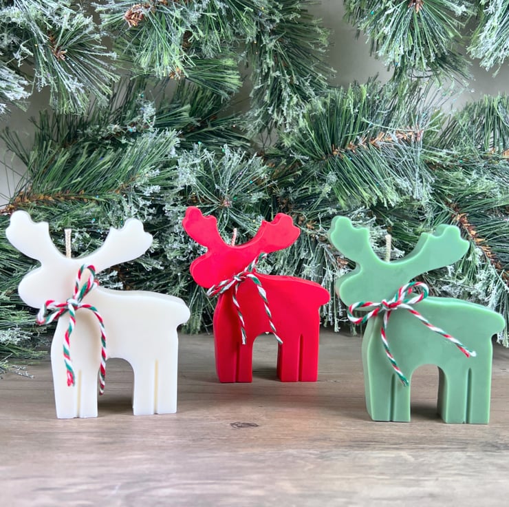 Christmas Reindeer Candle - Rudolph Christmas D... - Folksy