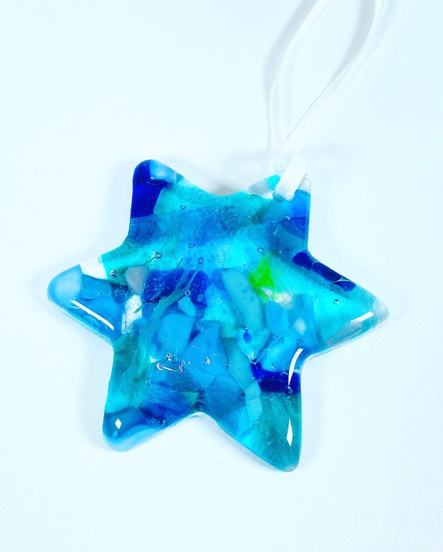 Your a star - fused glass hanging star - Folksy