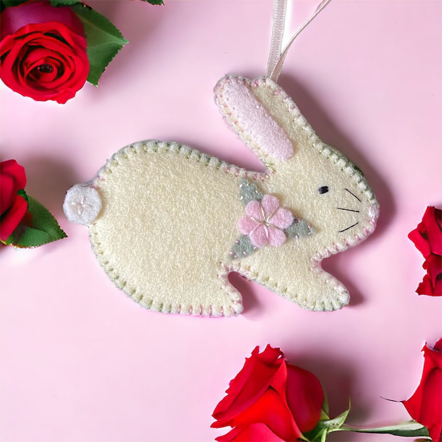 Felt Bunny Easter Tree Decoration - Folksy