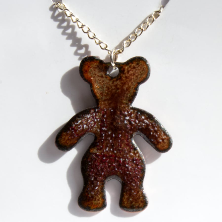 large brown bear pendant - Folksy
