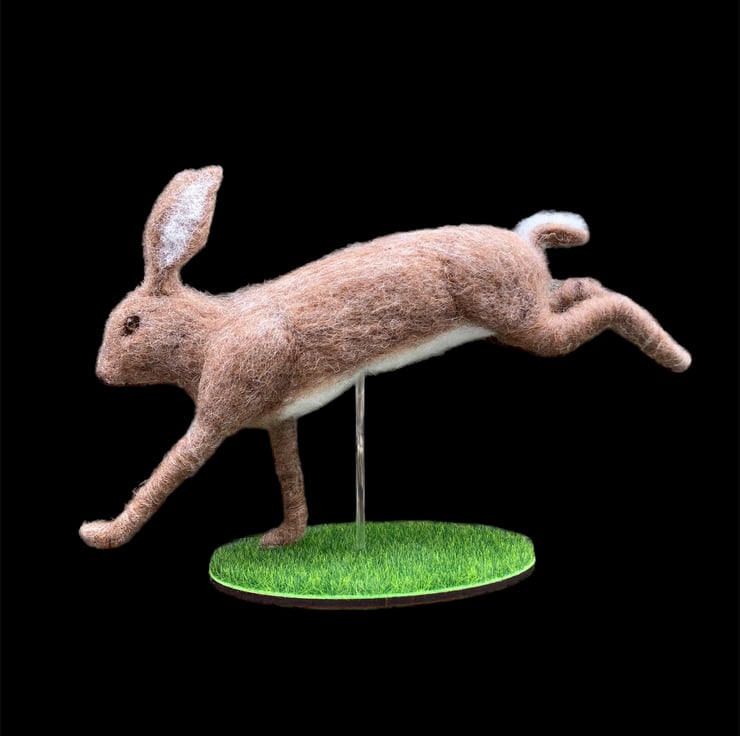 Running hare model, needle felted woollen sculp... - Folksy Running hare model, needle felted woollen sculp... - Folksy