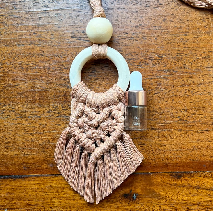 Macrame car diffuser, essential oil air freshen... - Folksy