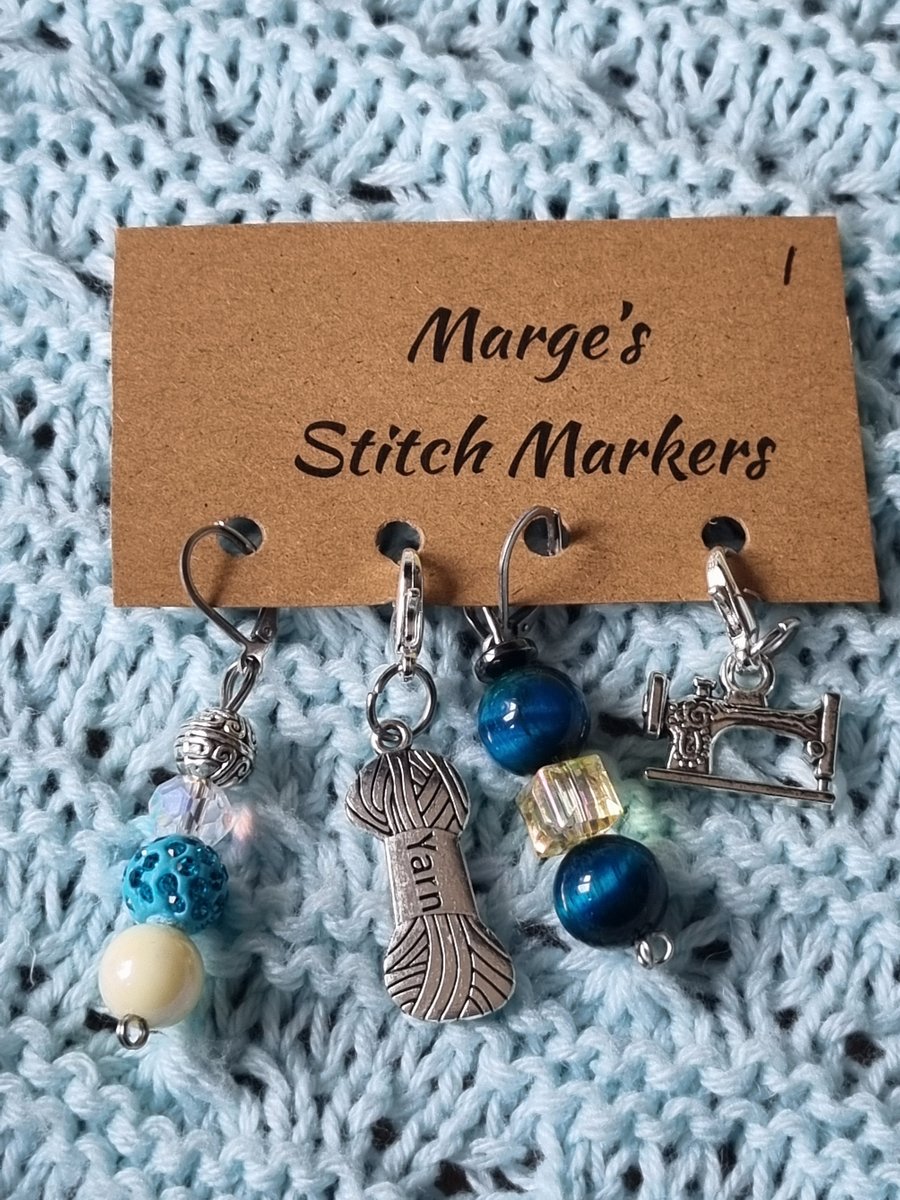 Stitch marker charms - Folksy