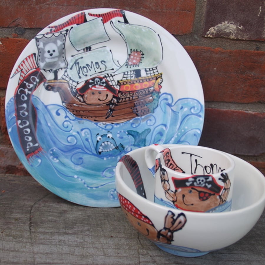 Capt Crust Ocean christening set - Folksy