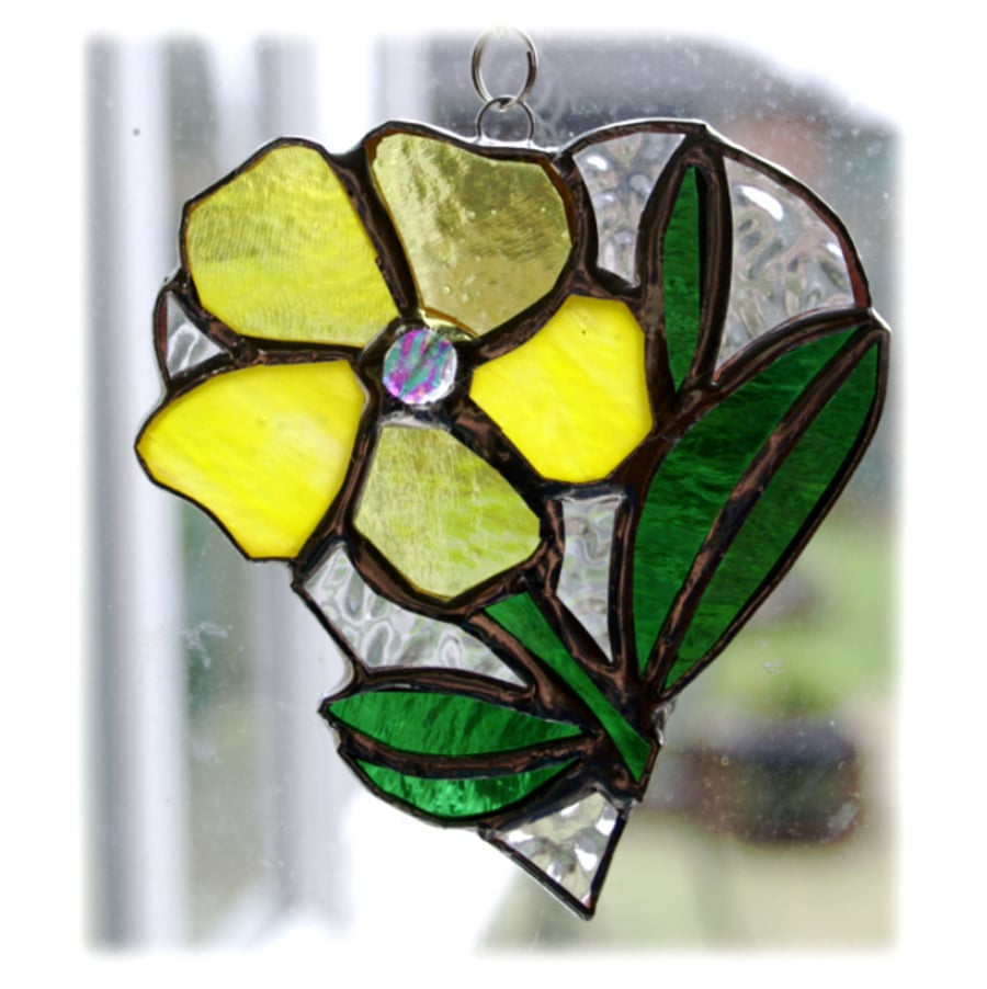 Primrose Heart Suncatcher Stained Glass - Folksy