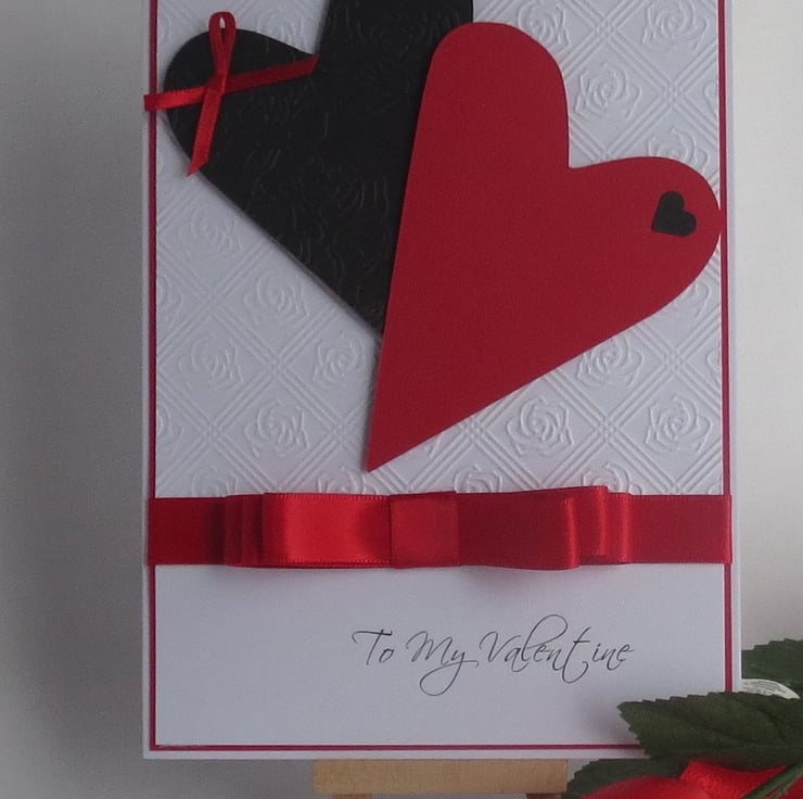 Hearts Valentines Day card - Folksy