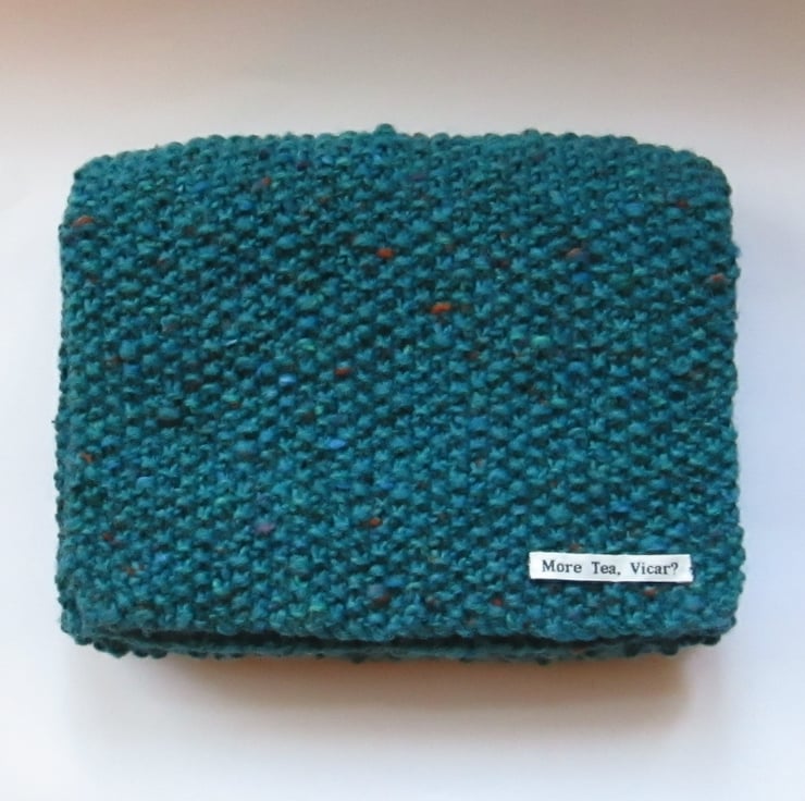 Scarf in Turquoise Aran Tweed Wool - Folksy