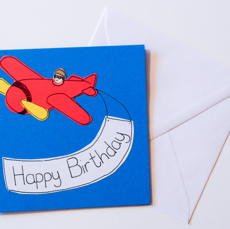 Greeting Card Aeroplane Greeting Card, Birthday... - Folksy