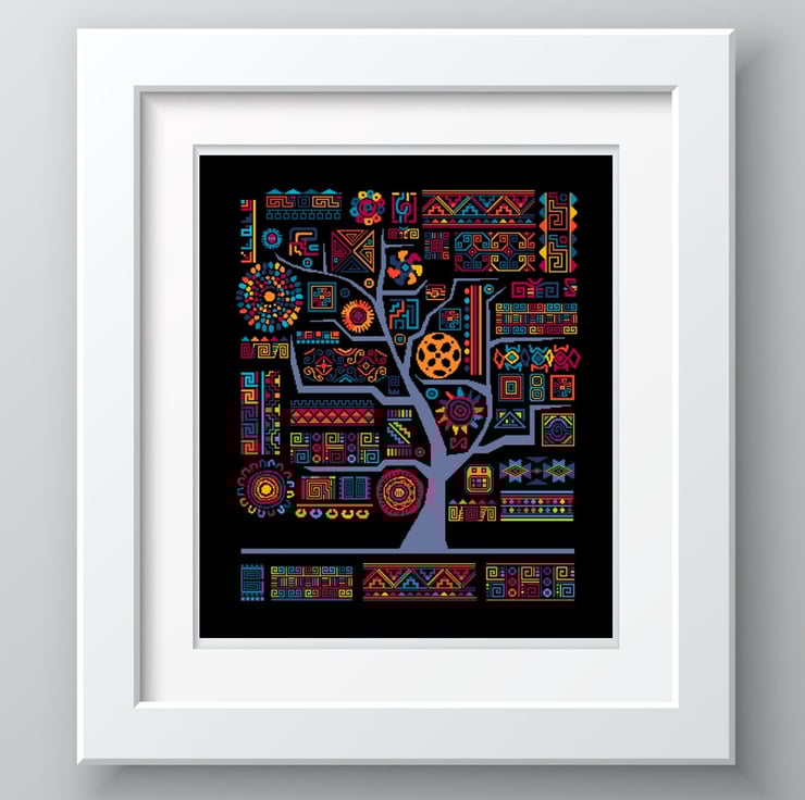 160 - African Aztec Inka Tribal Tree of Life - ... - Folksy