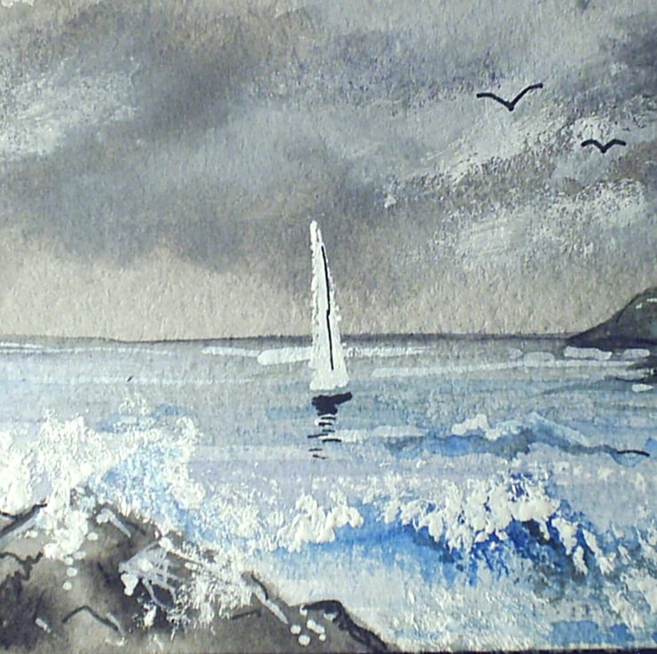 Art painting aceo original paintings seascape P... - Folksy