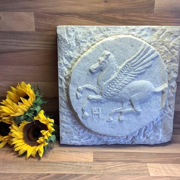 Pegasus - Ancient Greek Coin Stone Carving - Co... - Folksy