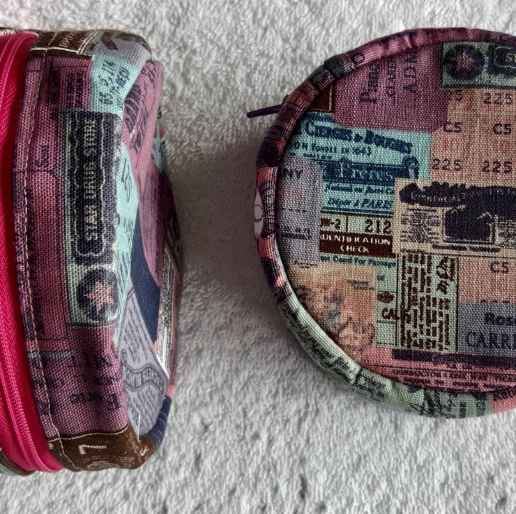 Travel Themed Round Zipped Purse. Round Holdal... - Folksy
