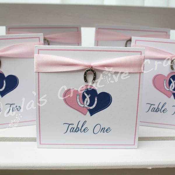 Horseshoe Double Sided Table Number - Folksy