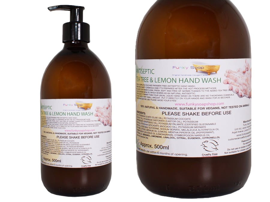 Lemon And Tea Tree Antiseptic Liquid Hand Wash,... - Folksy
