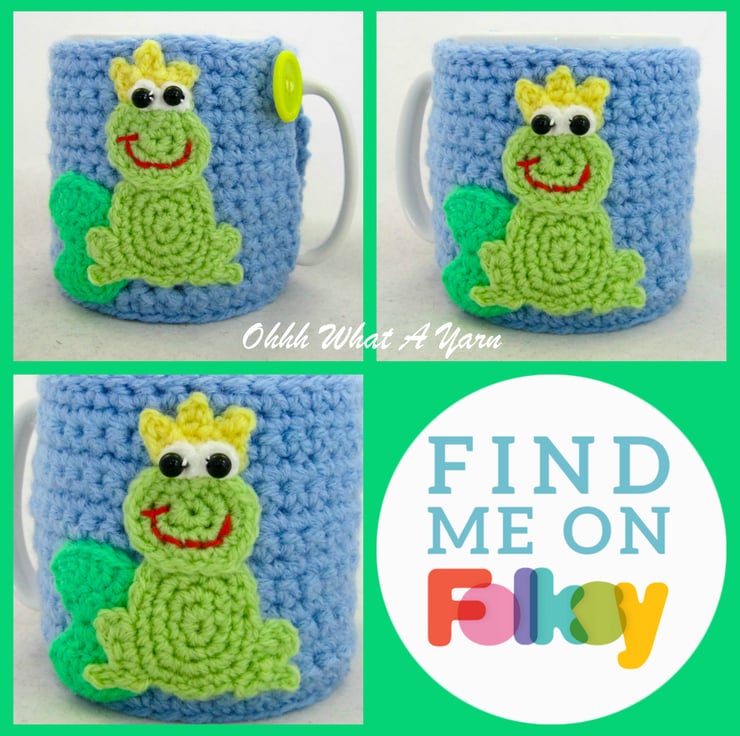 Frog mug hug, frog mug cosy. Made To Order - Folksy