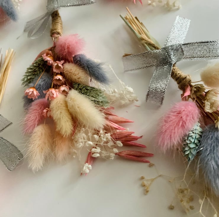 Mini Dry Flower Arrangement Gift Pastels Neutra... - Folksy