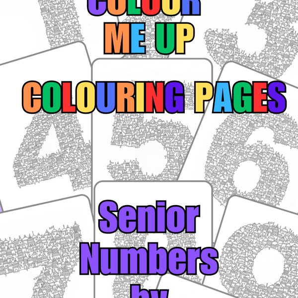 Colour Me Up Colouring Pages - Senior Numbers D... - Folksy