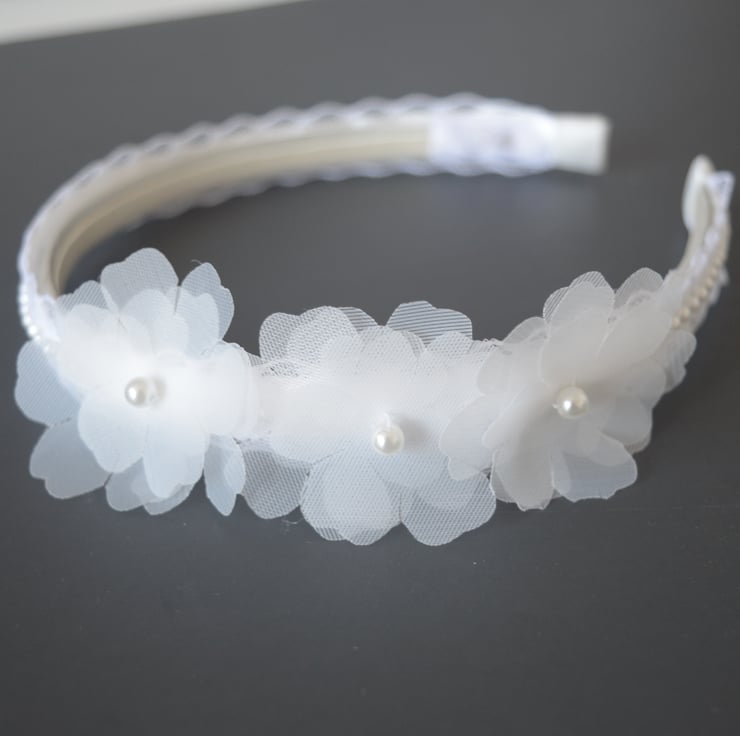 Aliceband for first holly communion christening... - Folksy