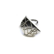 sterling silver semi circle handmade ring - Folksy