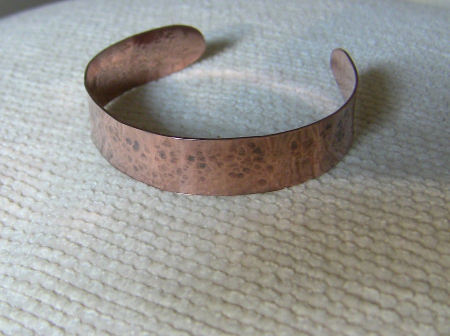 Hammered Copper Cuff Bangle, B59A - Folksy