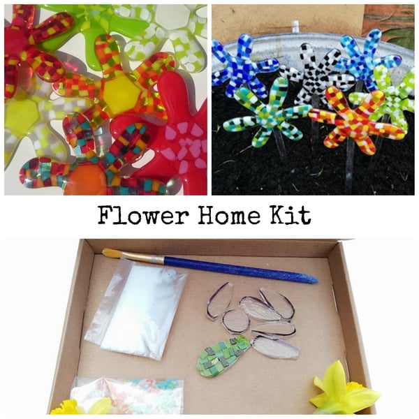 Fused Glass Flower Home Kit, suitable for all ages - Folksy