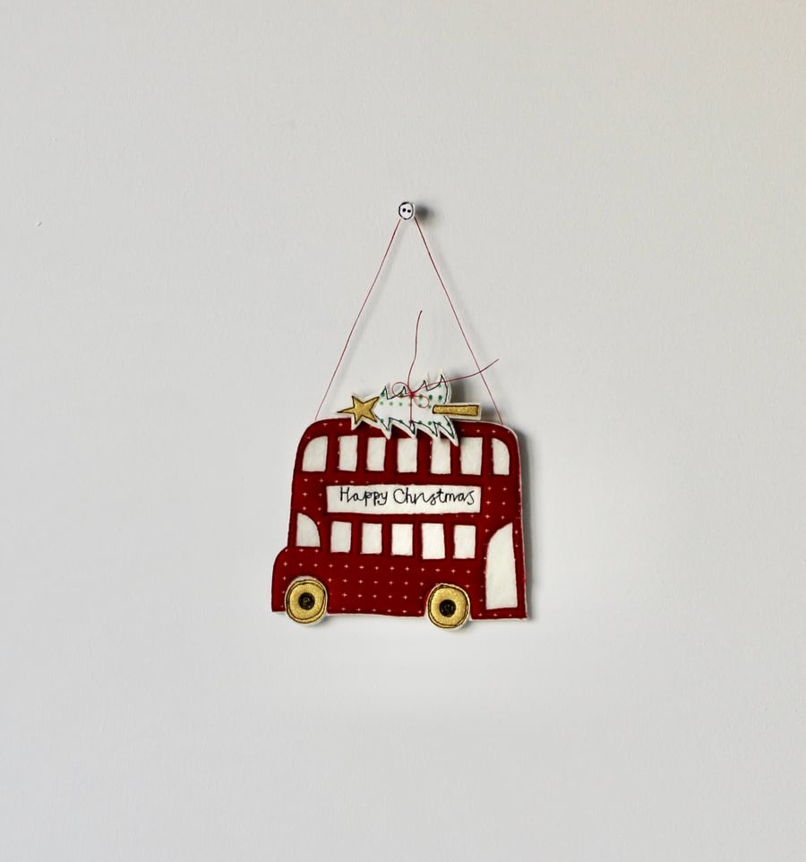 'Christmas Bus' - Hanging Decoration - Folksy