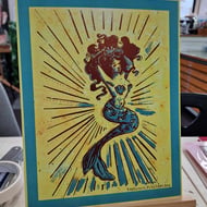 Molly the mermaid. 26.8cm X 21cm print. Illustr... - Folksy