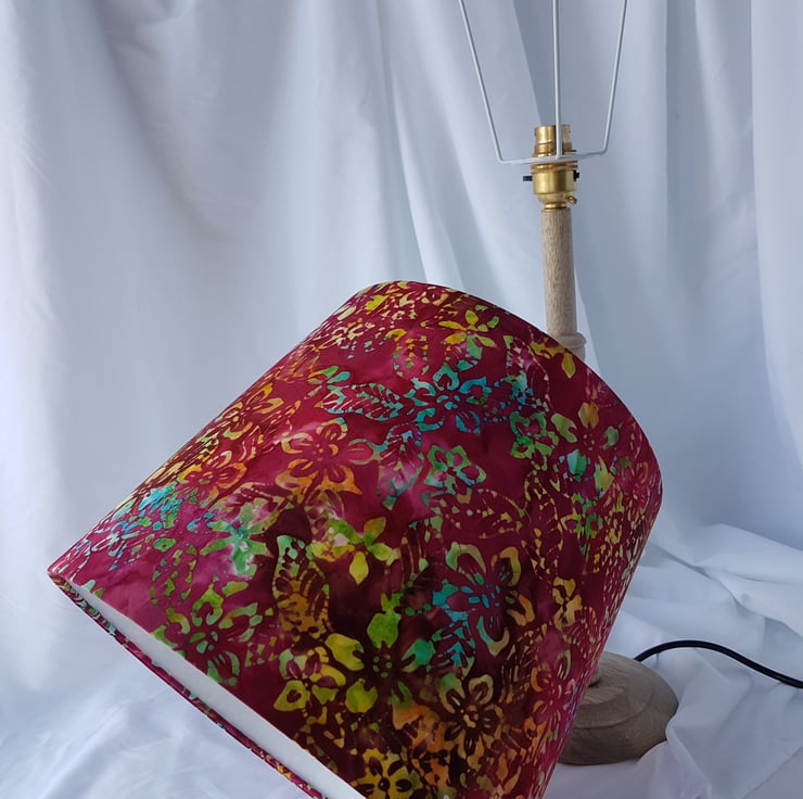 Batik Empire Lampshade in stunning magenta - Folksy