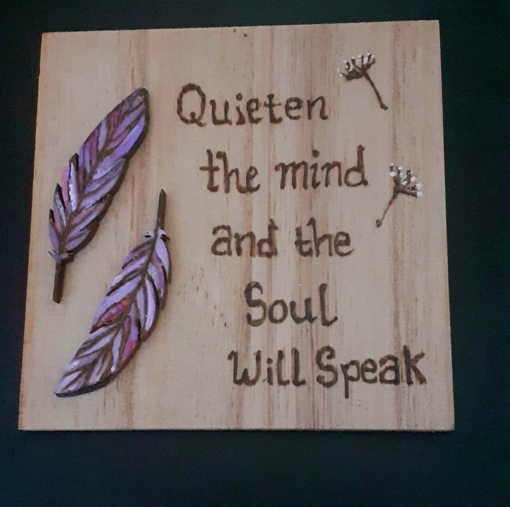 Handburned Positivity plaque - Folksy