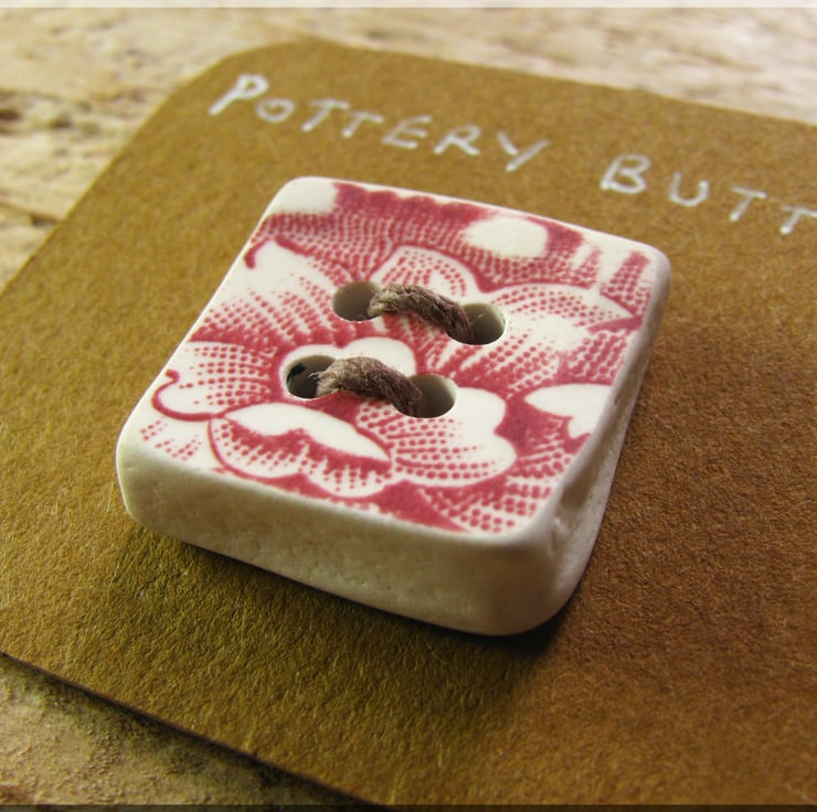 Home tumbled pottery button - Folksy