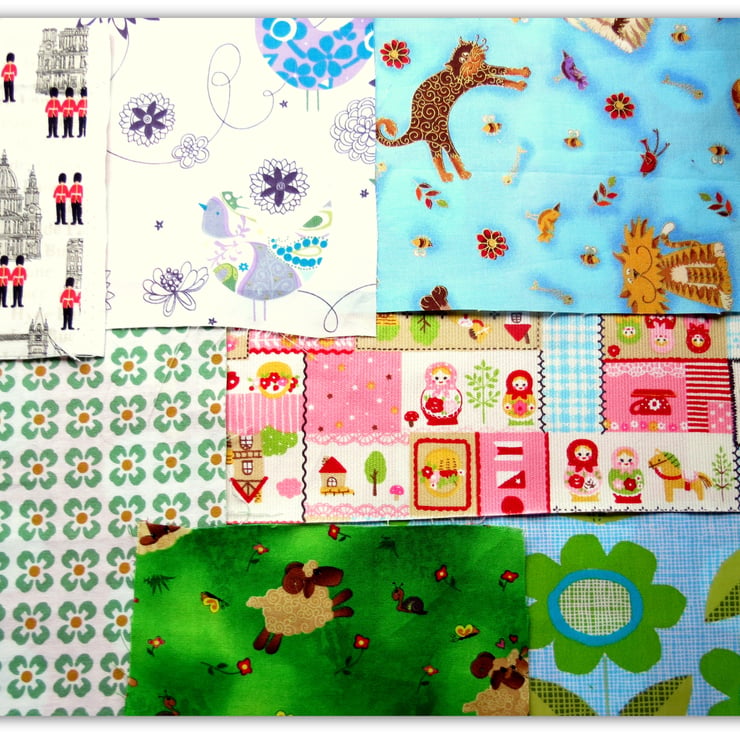 Fabric destash! A bundle of twelve fabric piec... - Folksy