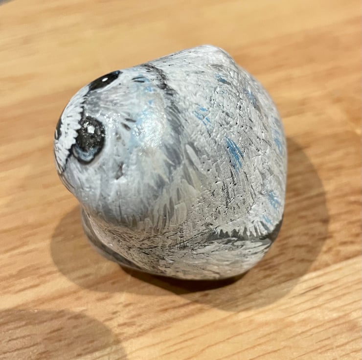 Seal on rock hand painted pebble garden stone art - Folksy